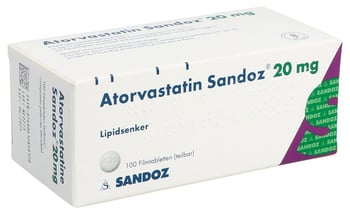 ATORVASTATINE Sandoz Filmtabl 20 mg Blist 100 Stk | Online bestellen