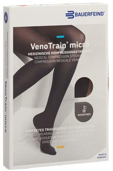 Bauerfeind VenoTrain Micro CCL2 AD S normal/short pied fermé noir 1 ...