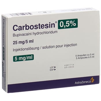 Carbostesin 0.5% Inj Lös 25 mg/5ml Amp 5 ml | Online bestellen
