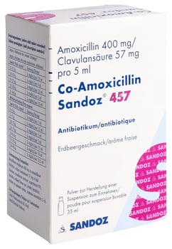 CO AMOXICILLINE Sandoz Plv 457 mg für Suspension Fl 35 ml | Online ...