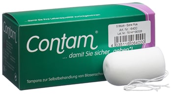 CONTAM tampon vaginal 40mm extra plus grandeur spéciale 5 pce ...