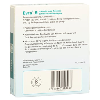 EVRA patchs mat sach 9 pce | Commander en ligne