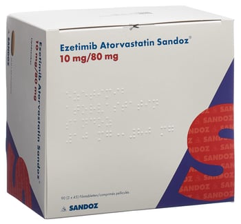 EZETIMIBE ATORVASTATINE Atorvast Sandoz Filmtabl 10/80mg Blist 90 Stk ...
