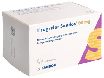 TICAGRELOR Sandoz Filmtabl 60 mg Blist 168 Stk | Online bestellen