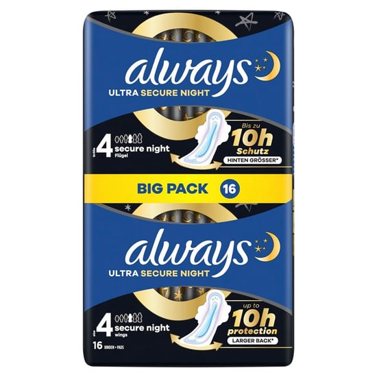 Always Ultra Binde Secure Night mit Flügeln BigPack 16 Stk | Online ...