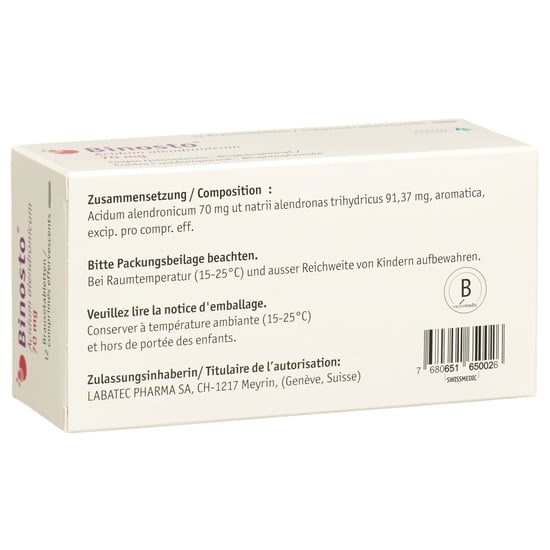 BINOSTO cpr eff 70 mg sach 12 pce | Commander en ligne