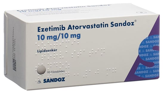 EZETIMIBE ATORVASTATINE Atorvast Sandoz Filmtabl 10/10mg Blist 90 Stk ...
