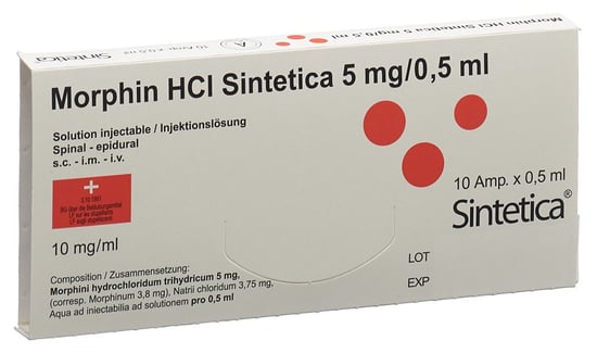MORPHINE HCL Sintetica sol inj 5 mg/0.5ml amp 0.5 ml | Commander en ligne