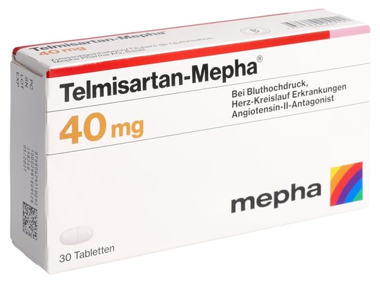 TELMISARTAN Mepha Tabl 40 mg Blist 30 Stk | Online bestellen