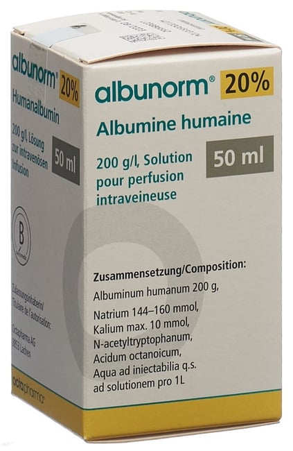 ALBUNORM 20 % sol perf 20 g/100ml 100ml flacon en verre 1 pce ...