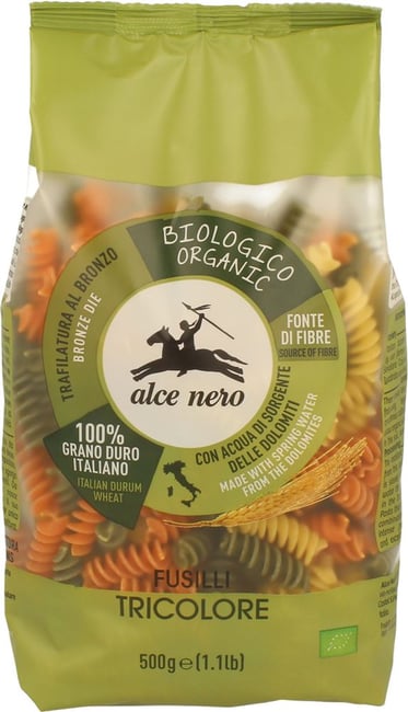 ALCE NERO Spiralen Tricolore Hartweizen hell 500 g | Online bestellen