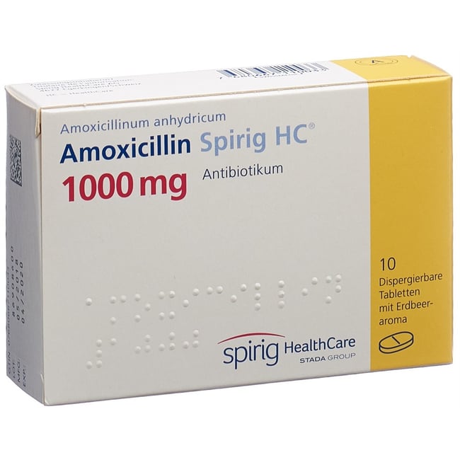 AMOXICILLINE Spirig HC Disp Tabl 1000 mg Blist 10 Stk | Online bestellen