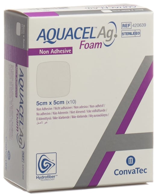 Aquacel Ag Foam Schaumverband nicht-adhäsiv 5x5cm 10 Stk | Online bestellen