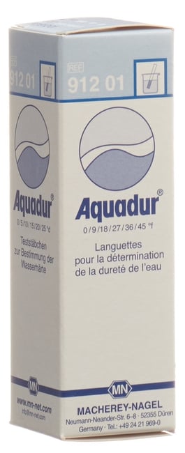 AQUADUR bandelette dureté d'eau 0°d-25°d 100 pce | Commander en ligne