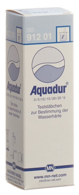 AQUADUR bandelette dureté d'eau 0°d-25°d 100 pce | Commander en ligne