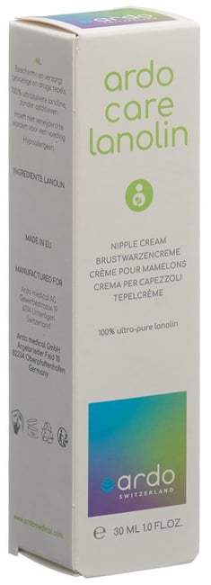 ARDO CARE LANOLIN Brustwarzencreme Creme deutsch/französisch/italienisch/niederländisch/englisch ...