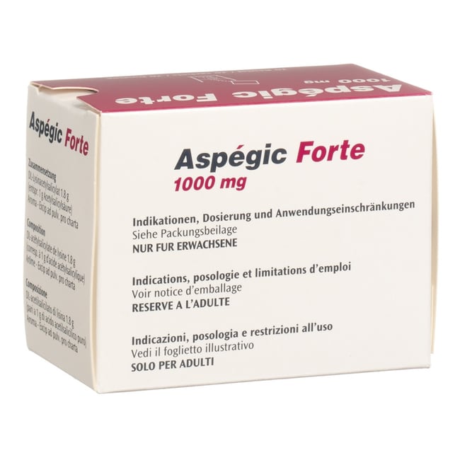 Aspegic forte pdr 1000 mg sach 20 pce | Commander en ligne