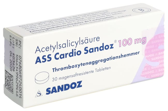ASS Sandoz Tabl 100 mg Blist 30 Stk | Online bestellen