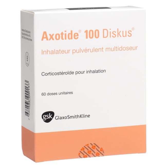 AXOTIDE Diskus multidose pdr inh 100 mcg 60 dos | Commander en ligne