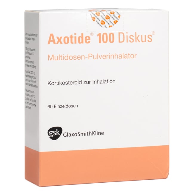 AXOTIDE Diskus multidose pdr inh 100 mcg 60 dos | Commander en ligne