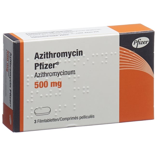 AZITHROMYCINE Pfizer cpr pell 500 mg blist 3 pce | Commander en ligne