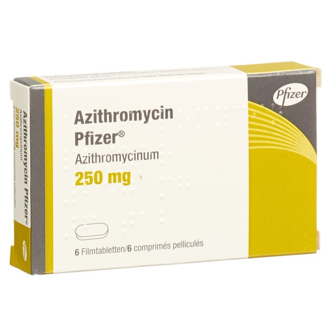 AZITHROMYCINE Pfizer Filmtabl 250 mg Blist 6 Stk | Online bestellen