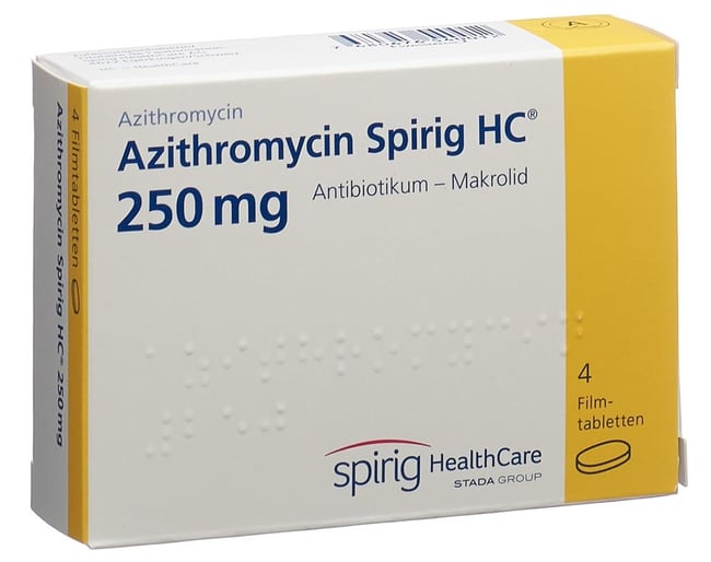 AZITHROMYCINE Spirig HC cpr pell 250 mg blist 4 pce | Commander en ligne