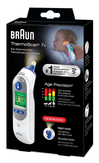BRAUN ThermoScan 7 + IRT 6525 avec AgePrecision et mode nuit 1 pce ...
