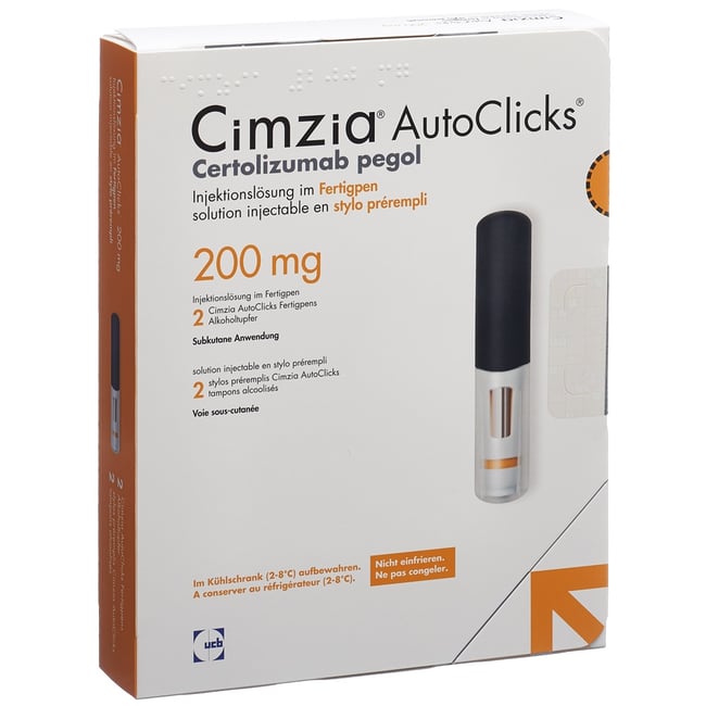 CIMZIA AutoClicks sol inj 200 mg/ml stylo pré 2 pce | Commander en ligne