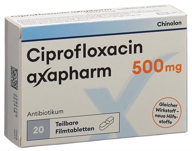 CIPROFLOXACINE axapharm Filmtabl 500 mg Blist 20 Stk | Online bestellen