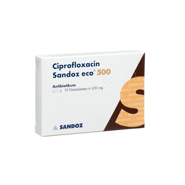 CIPROFLOXACINE Sandoz eco cpr pell 500 mg blist 10 pce | Commander en ligne