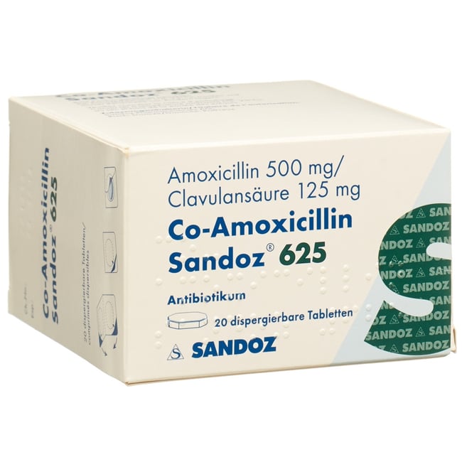 CO AMOXICILLINE Sandoz cpr disp 625 mg blist 20 pce | Commander en ligne