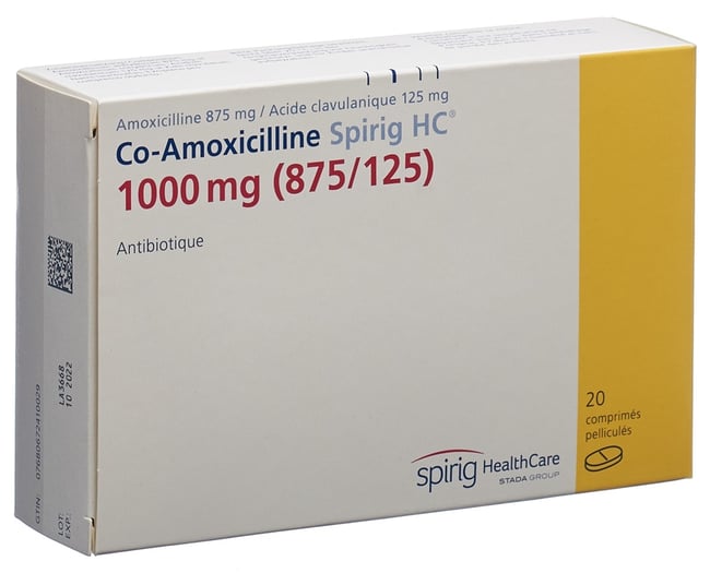 CO AMOXICILLINE Spirig HC cpr pell 1000 mg blist 20 pce | Commander en ...