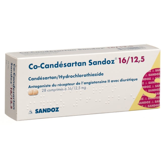 CO CANDESARTAN Sandoz cpr 16/12.5 mg blist 28 pce | Commander en ligne