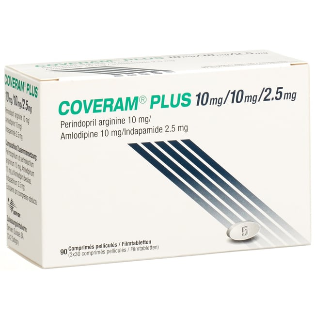 COVERAM plus cpr pell 10/10/2.5mg bte 90 pce | Commander en ligne
