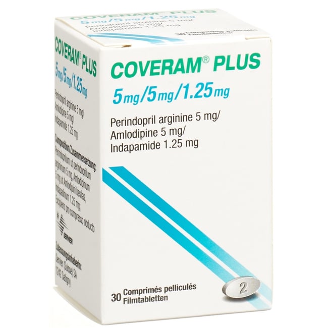 COVERAM plus cpr pell 5/5/1.25mg bte 30 pce | Commander en ligne