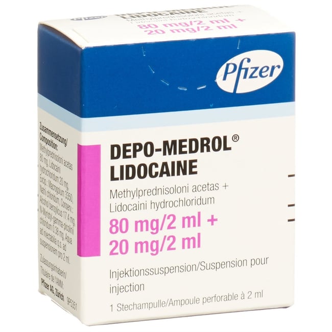 DEPO-MEDROL Lidocaïne susp inj 80 mg/2ml flac 2 ml | Commander en ligne