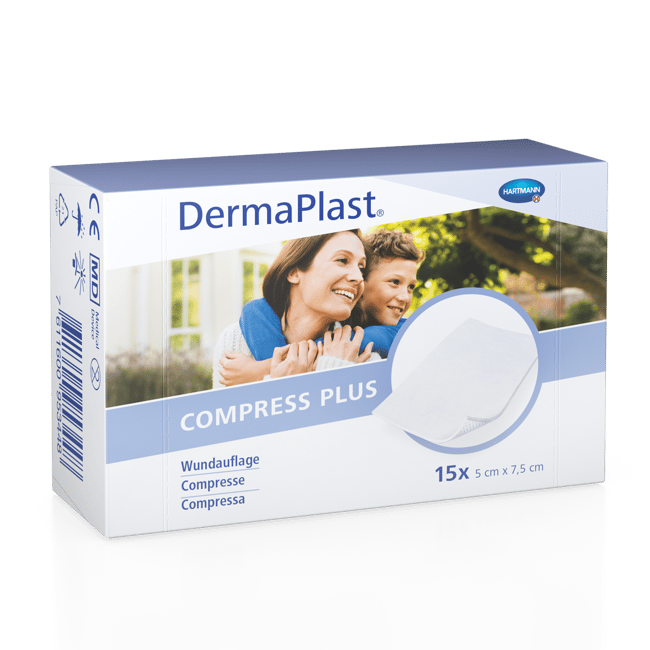 DERMAPLAST Compress Plus 5x7.5cm 15 pce | Commander en ligne