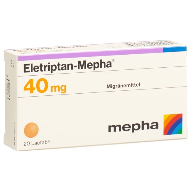 ELETRIPTAN Mepha cpr pell 40 mg blist 20 pce | Commander en ligne