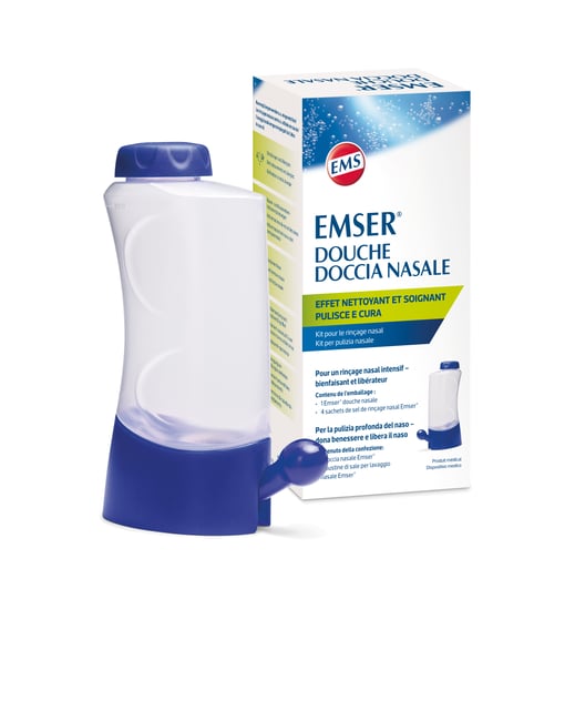EMSER douche nasale + 4 sachets de sel de rinçage 1 pce | Commander en ...