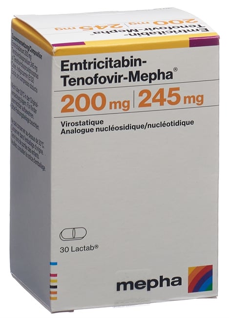 EMTRICITABINE TENOFOVIR Mepha cpr pell 200/245 mg bte 30 pce ...