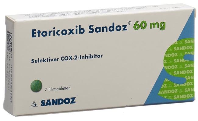 ETORICOXIB Sandoz Filmtabl 60 mg Blist 7 Stk | Online bestellen