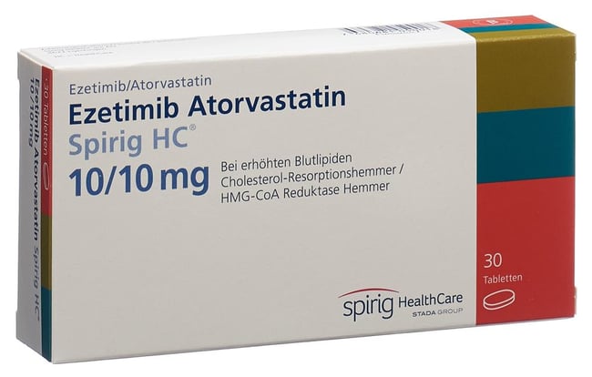 EZETIMIBE ATORVASTATINE Atorvast Spirig HC Tabl 10 mg/10 mg Blist 30 ...