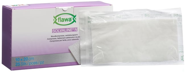 FLAWA Solvaline N Kompressen 10x20cm steril 25 Stk | Online bestellen
