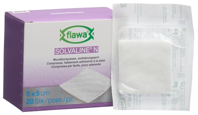 FLAWA Solvaline N Kompressen 5x5cm steril 20 Stk | Online bestellen