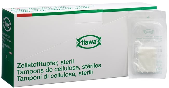 FLAWA tampons à ouate de cellulose 4x5cm stérile 2 pce | Commander en ligne