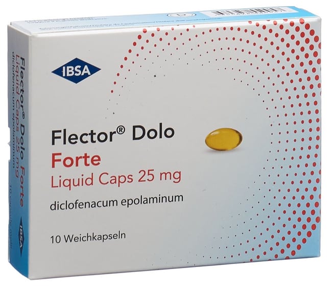 FLECTOR Dolo Forte Liquid Caps Weichkaps 25 mg Blist 10 Stk | Online ...