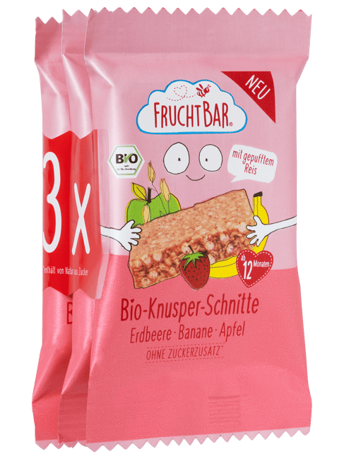 FRUCHTBAR Knusper Schnitte Bio Erdbeere Banane 23 g | Online bestellen