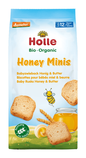 HOLLE Honey Minis Bio-Babyzwieback Karton 100 g | Online bestellen