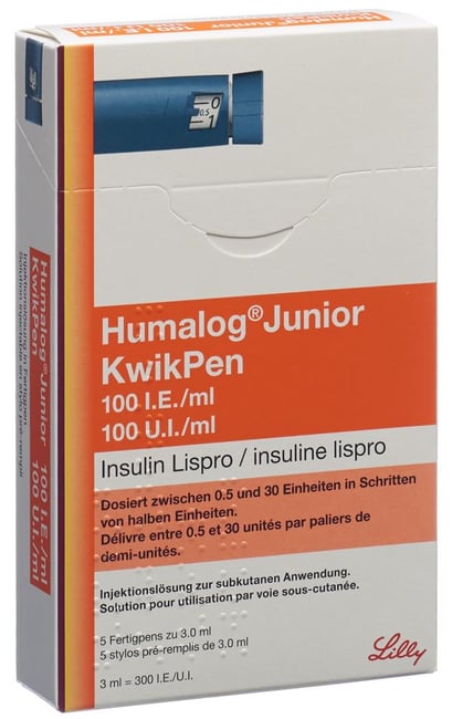 HUMALOG Junior KwikPen Insulin Inj Lös 100 IE/ml Fertpen 3 ml | Online ...